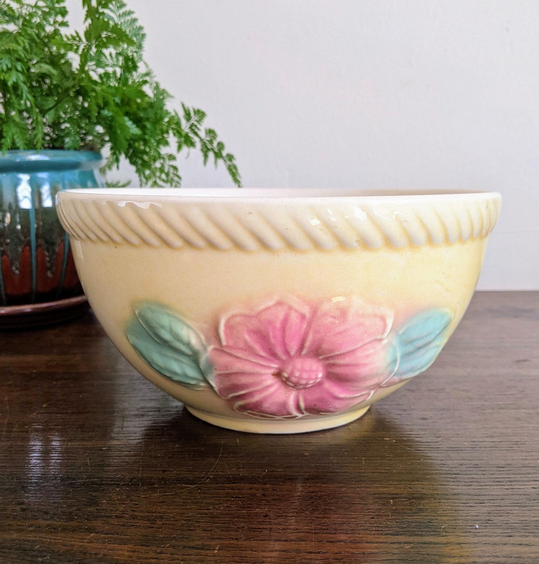 Hull Pottery Bowl Yellow Sunglow Country Cottage Farmhouse Kitchen Hand ...