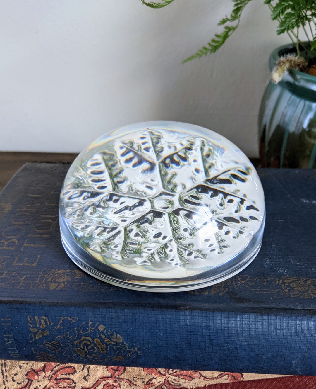 Glass Snowflake Paperweight Cristal France Leaded Crystal Avon - Etsy