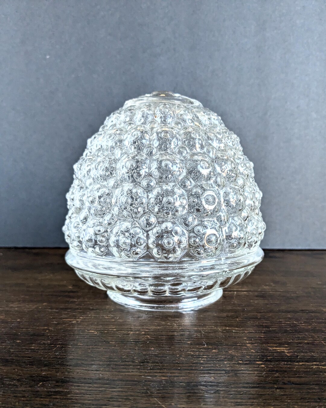 Clear Glass 3 Inch Fitter Shade Clear Embossed Bubble Flower Texture ...