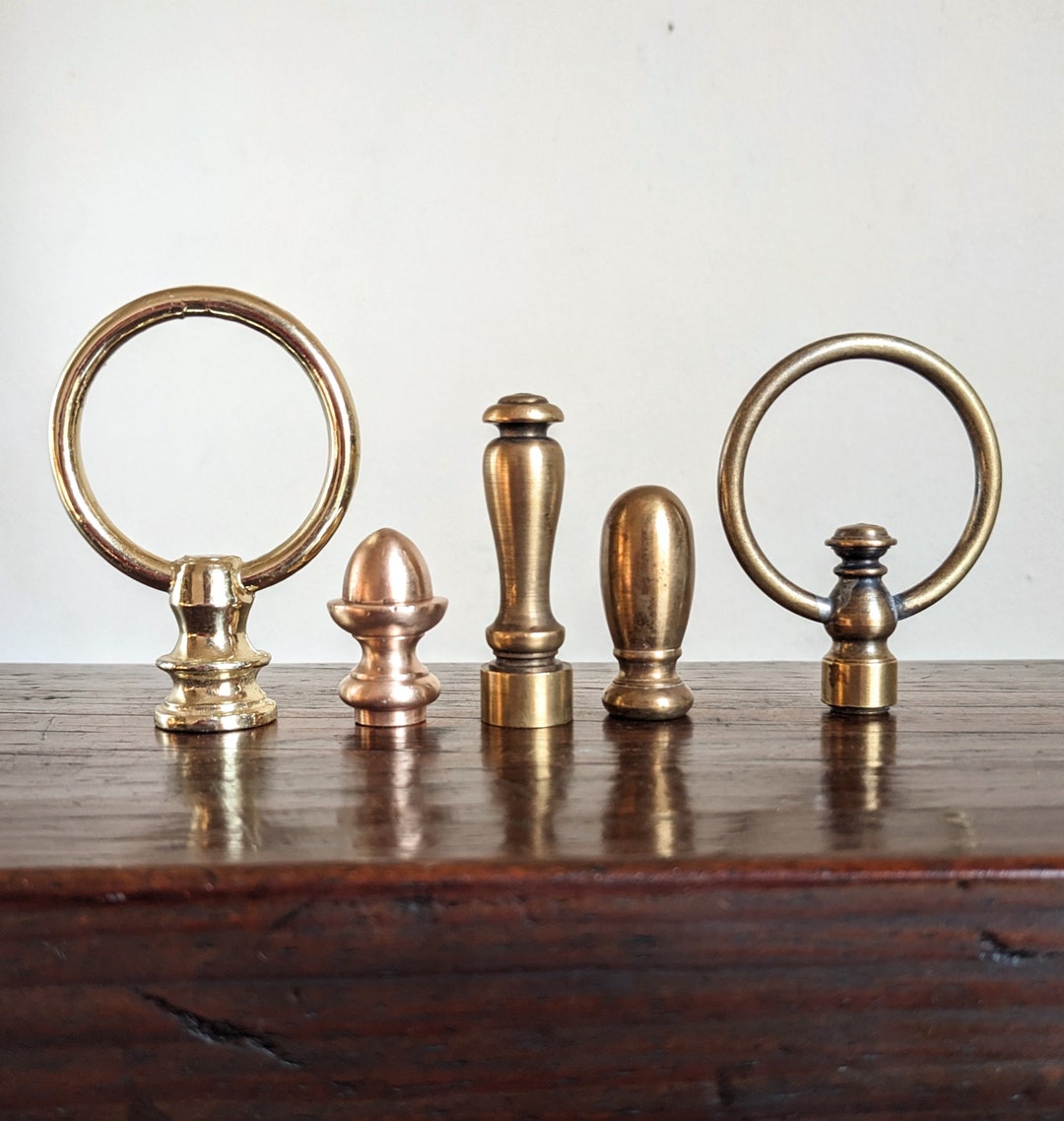 Brass Lamp Finial Ring Baluster Bullet Smooth Acorn Patina - Etsy