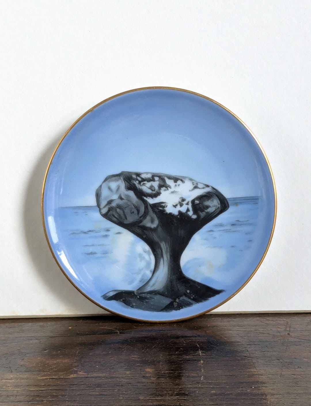 Norwegian Landmark Souvenir Plate Kannesteinen Norway Blue White Gray ...