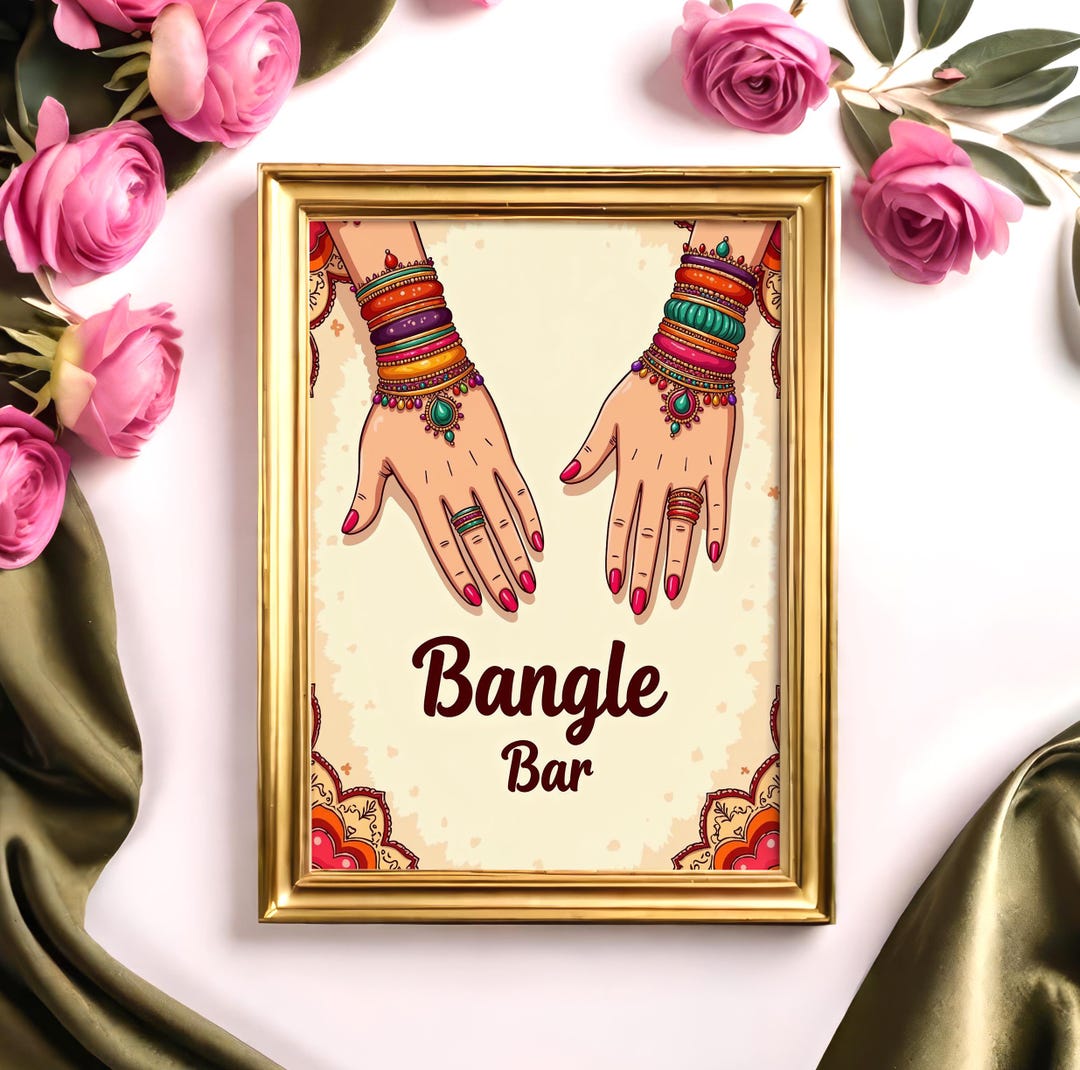 Bangle Bar Sign Bangle Station 005 | Mehndi Decor | Dholki Party Decor ...