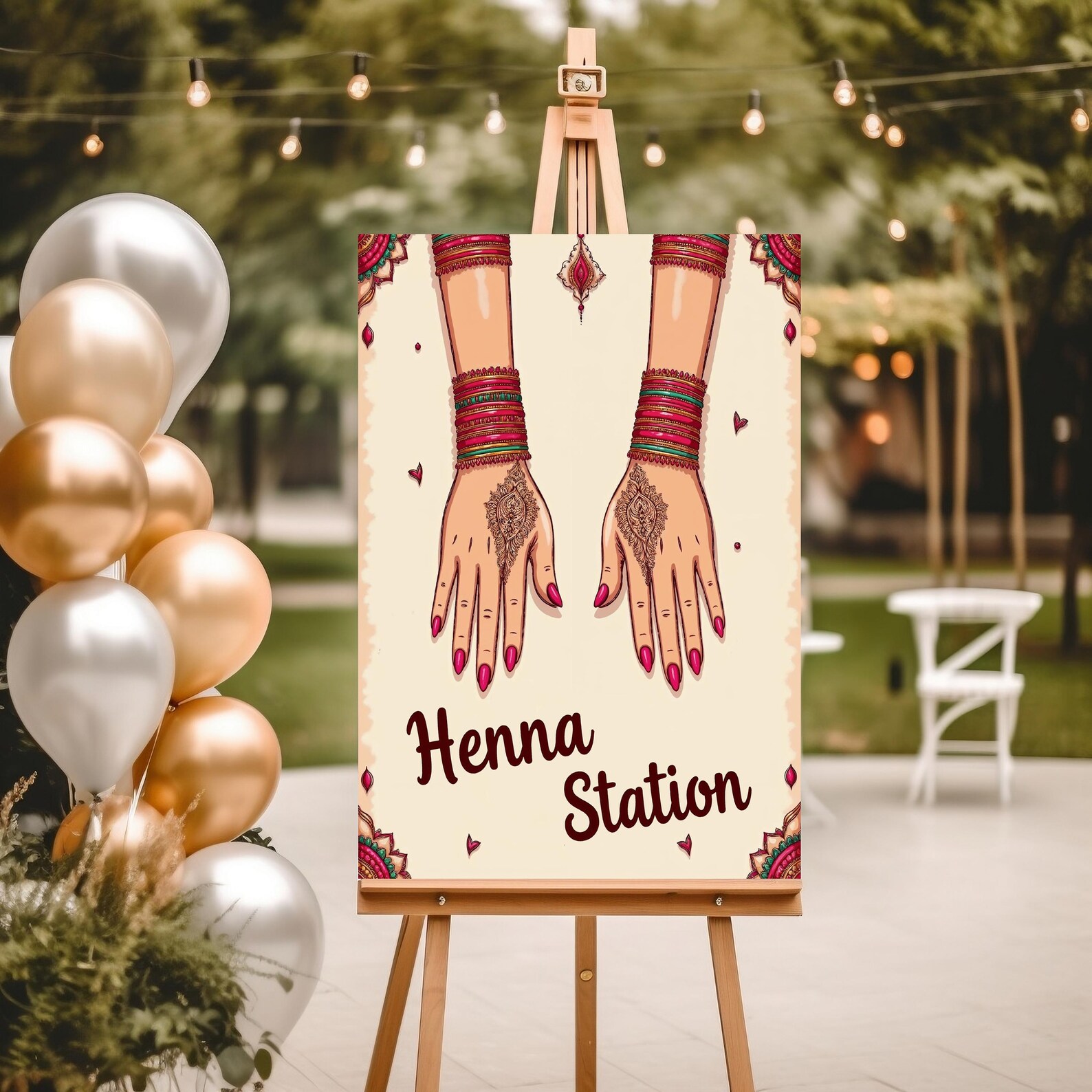 Henna Station Poster #14 Mehndi Station Table Sign | Mehndi Decor ...
