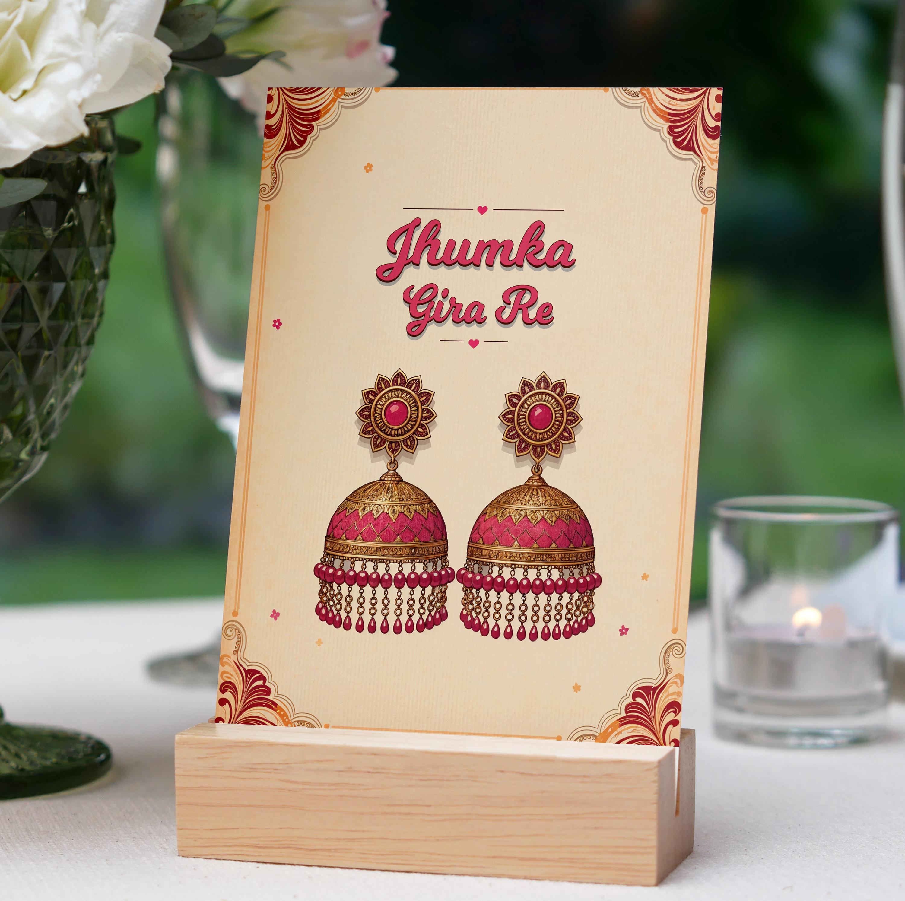 Jhumka Station Sign: Mehndi Haldi Dholki Decor (digital Download ...