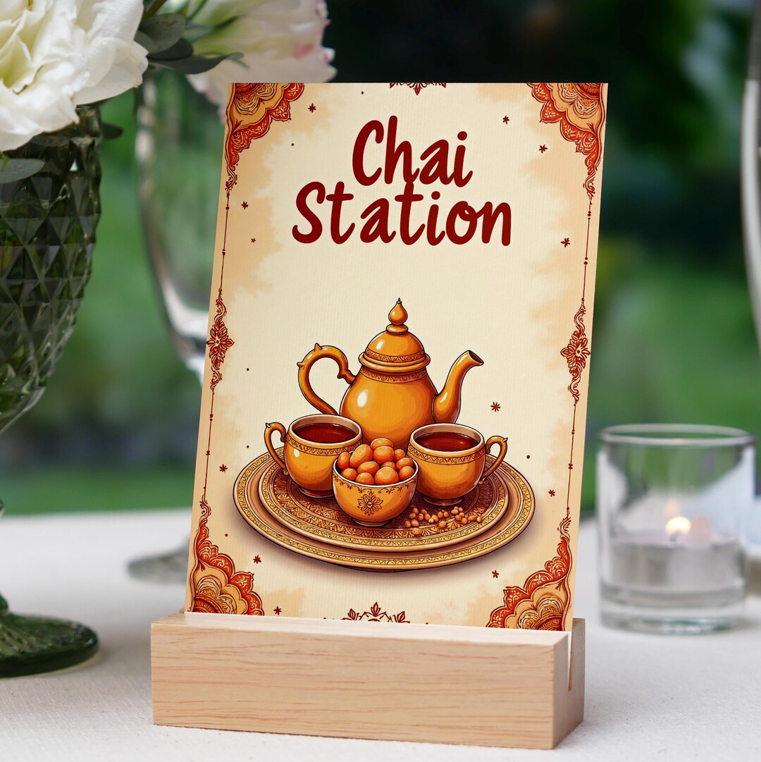 Tea Chai Station 003 | Mehndi Decor | Dholki Party Decor | Food Table ...