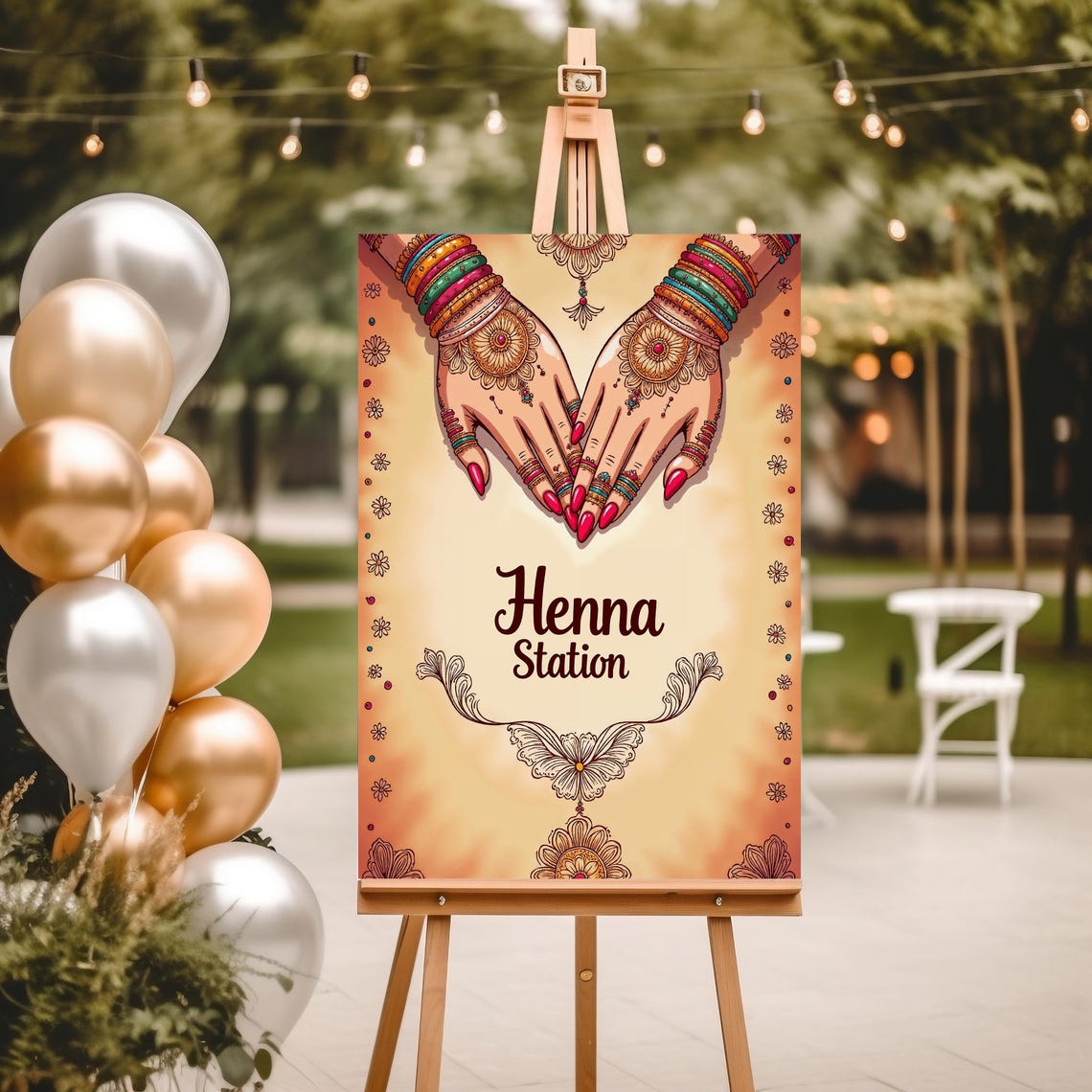 Henna Station Poster #12 Mehndi Station Table Sign | Mehndi Decor ...