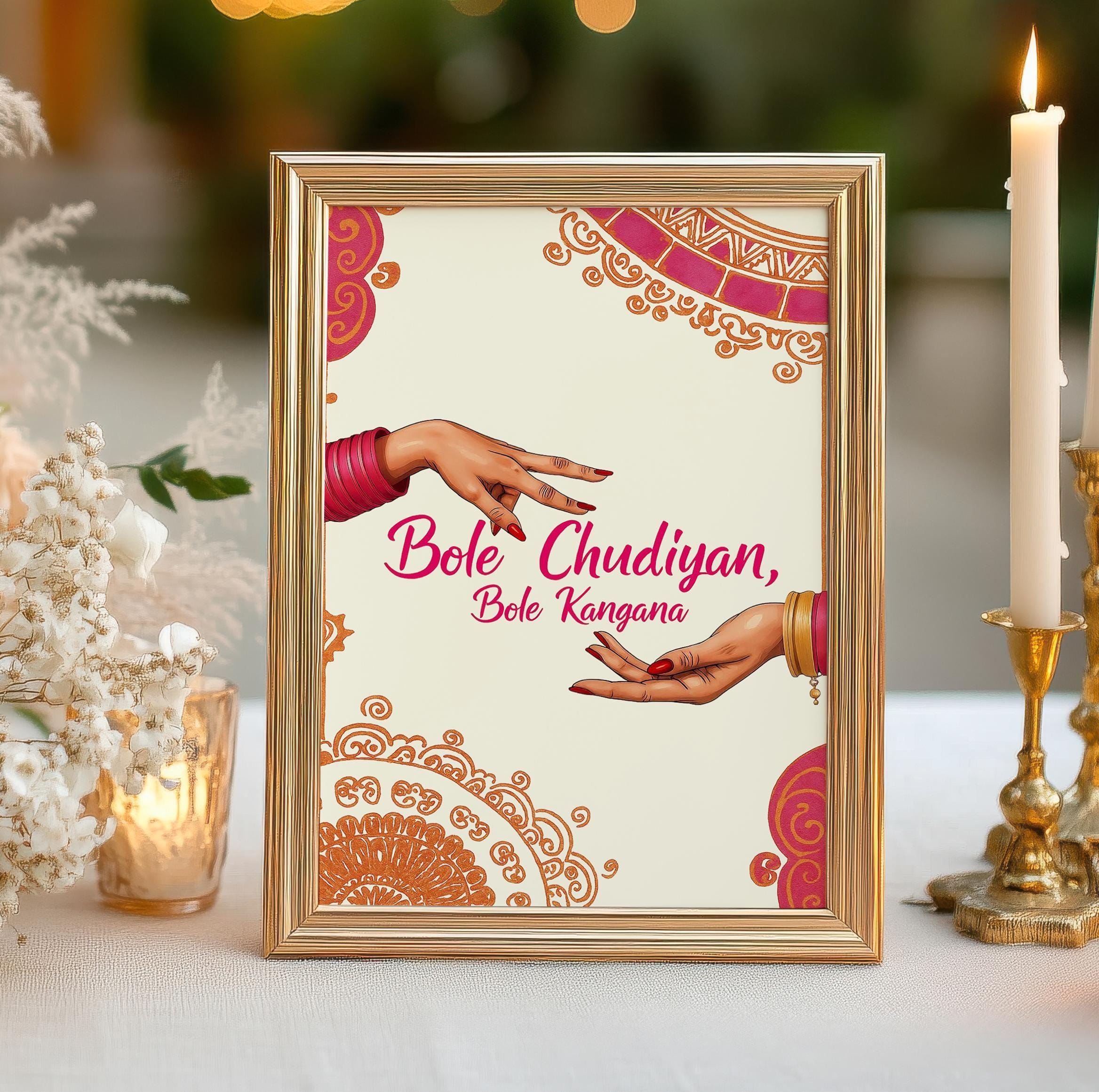 PINK Mehndi Decor Bundle Bole | Chudiyan Bangle Station Henna Station ...