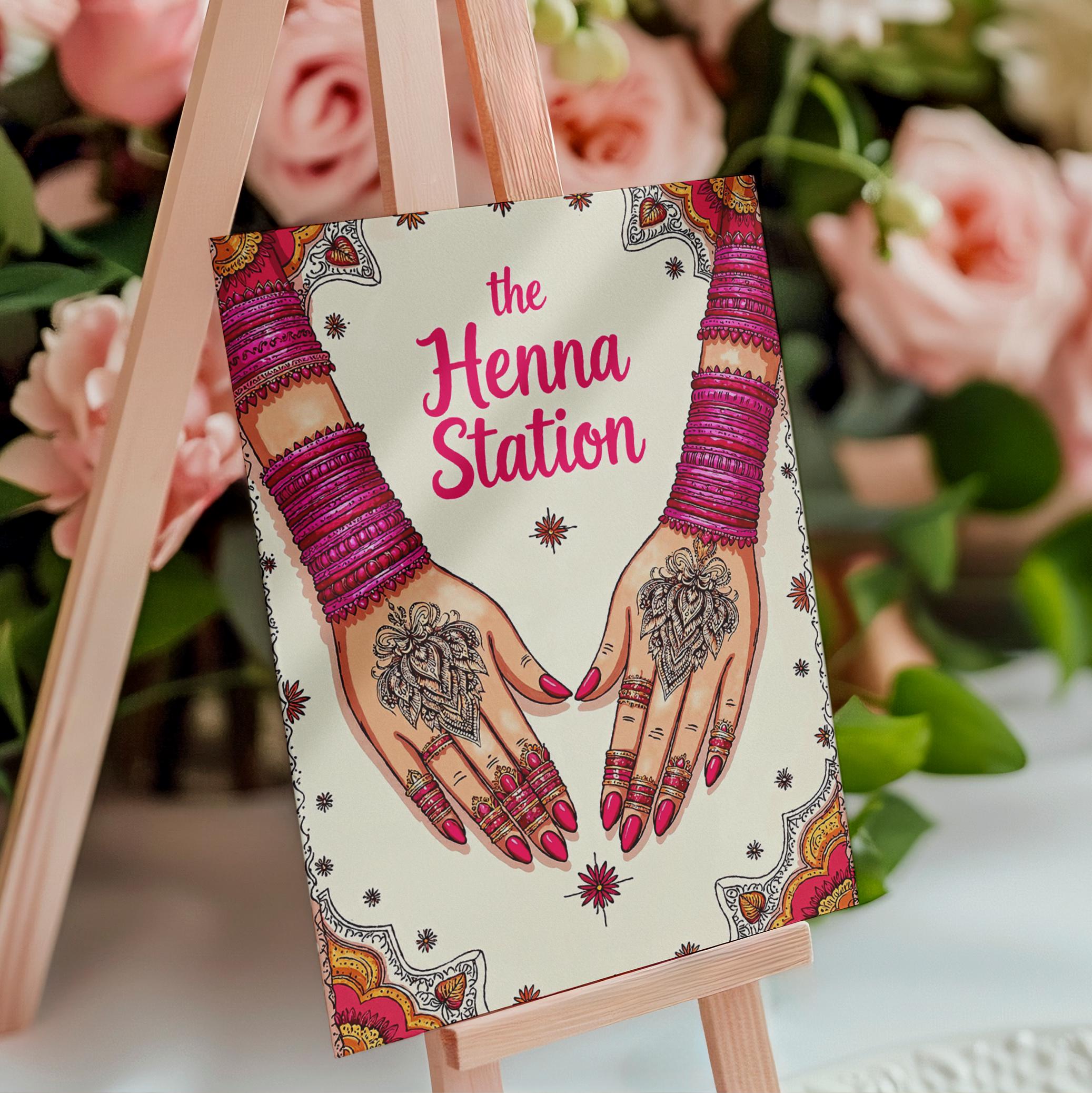 PINK Mehndi Decor Bundle Bole | Chudiyan Bangle Station Henna Station ...