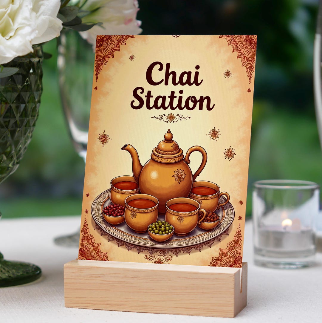 Tea Chai Station 004 | Mehndi Decor | Dholki Party Decor | Food Table ...