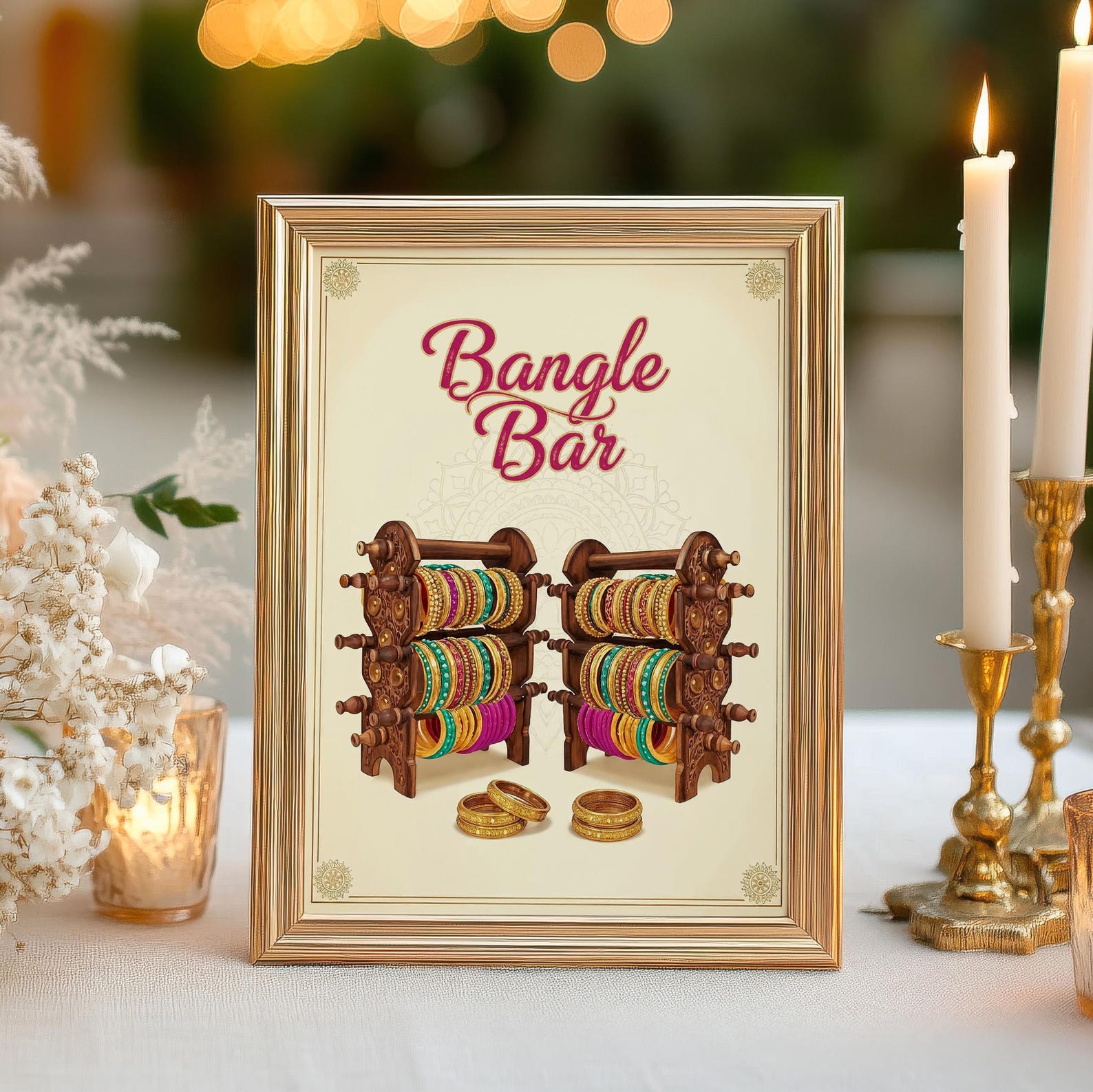 Bangle Bar Sign Bangle Station | Mehndi Sign Dholki Decor | Printable ...