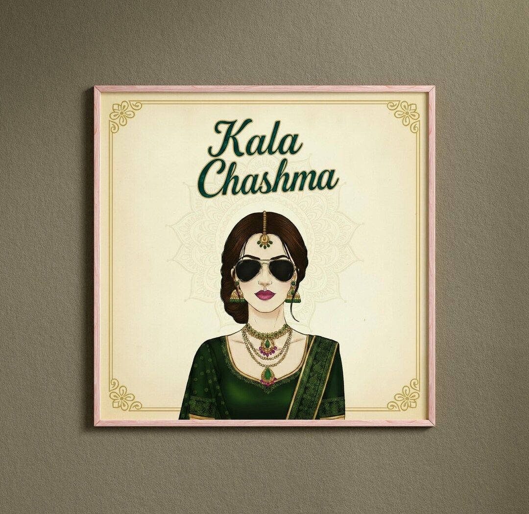 Kala Chashma Square Sign Bespoke | Bollywood Mehndi Sign Dholki Party ...