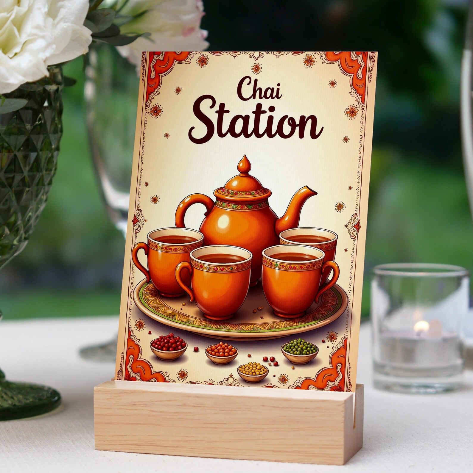 Chai Station Sign: Mehndi Decor, Indian Wedding Printable (digital ...