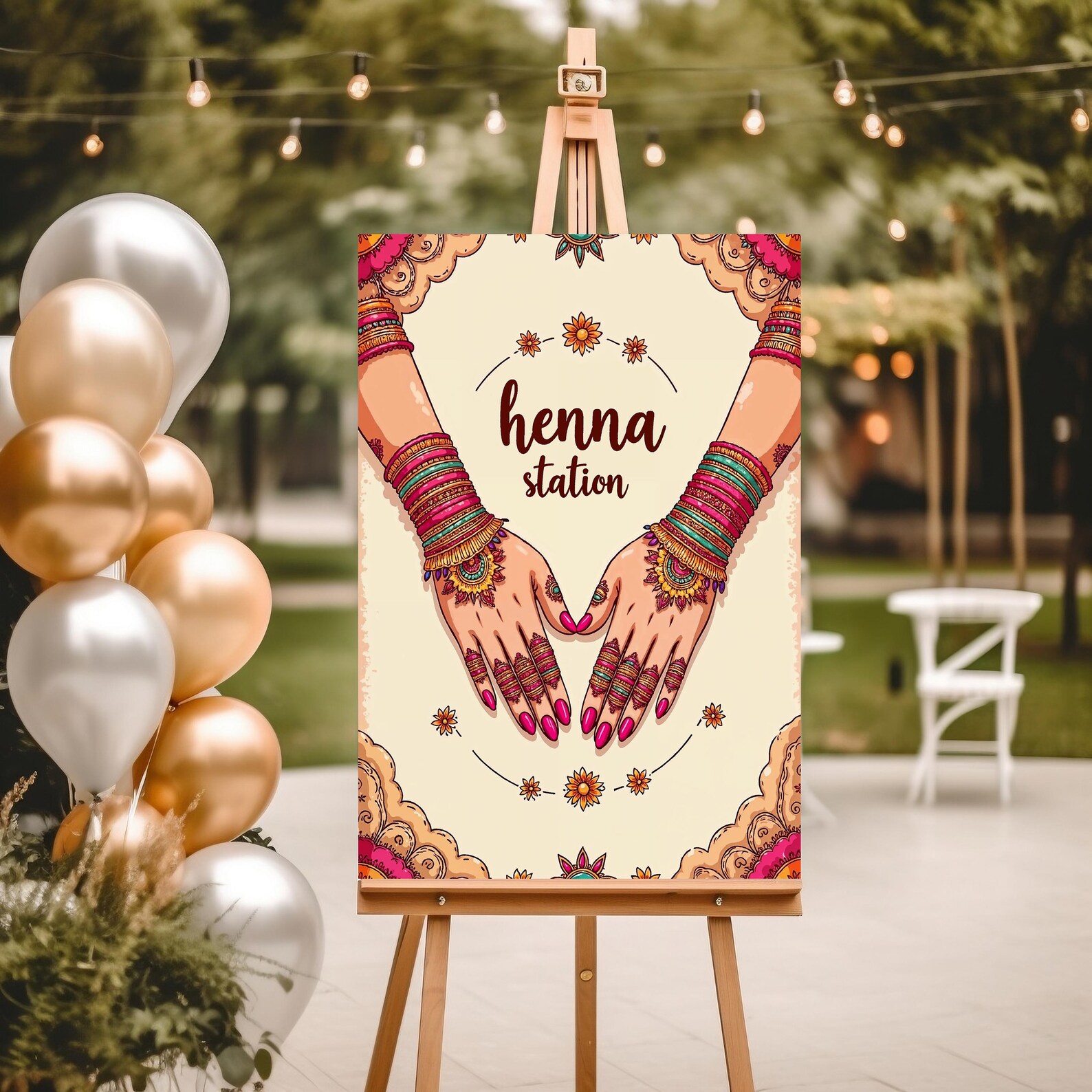 Henna Station Poster #6 Mehndi Station Table Sign | Mehndi Decor ...
