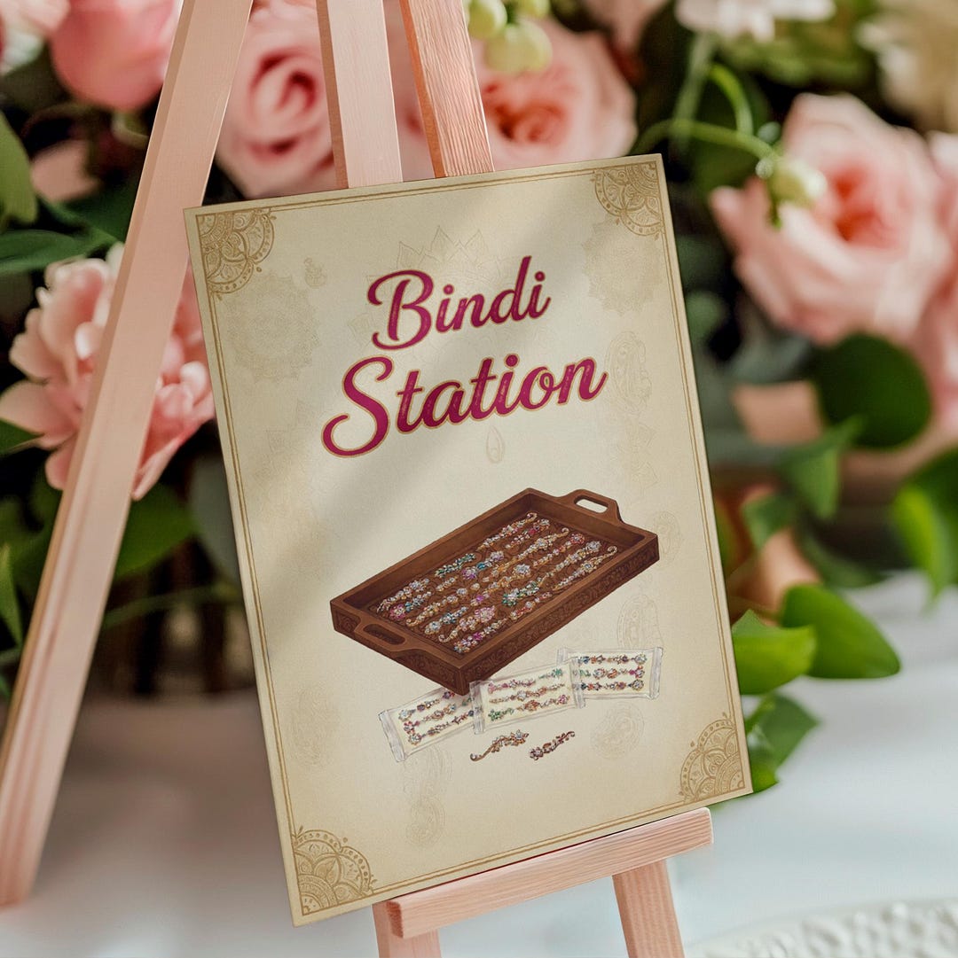 Bindi Station Sign | Mehndi Bazaar Sign Dholki Decor Bindi Bar ...