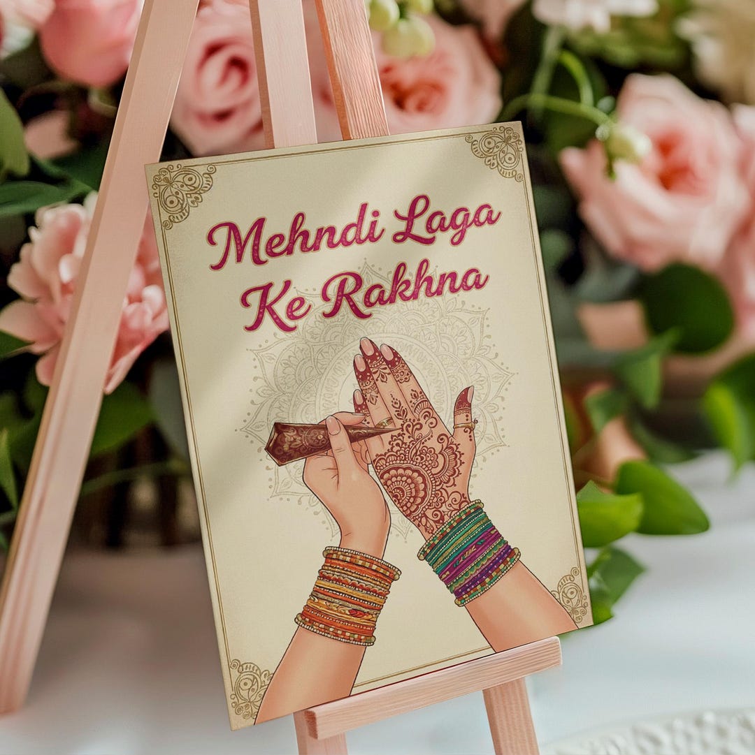 Mehndi Laga Ke Rakhna Sign Mehndi Signs Mehndi Bazaar Dholki Decor ...