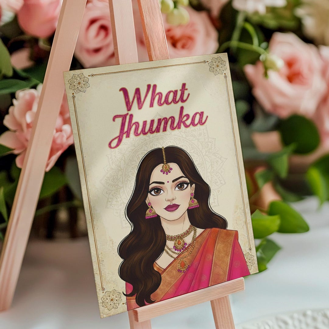 What Jhumka Sign Girl #1 | Mehndi Sign Dholki Decor | Earring Gift Desi ...