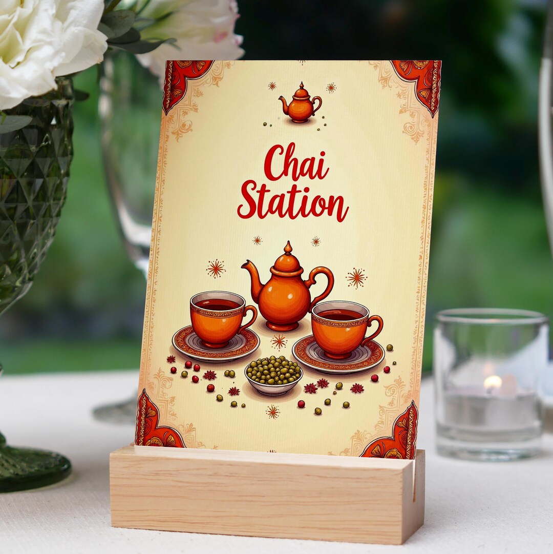 Tea Chai Station 009 | Mehndi Decor | Dholki Party Decor | Food Table ...