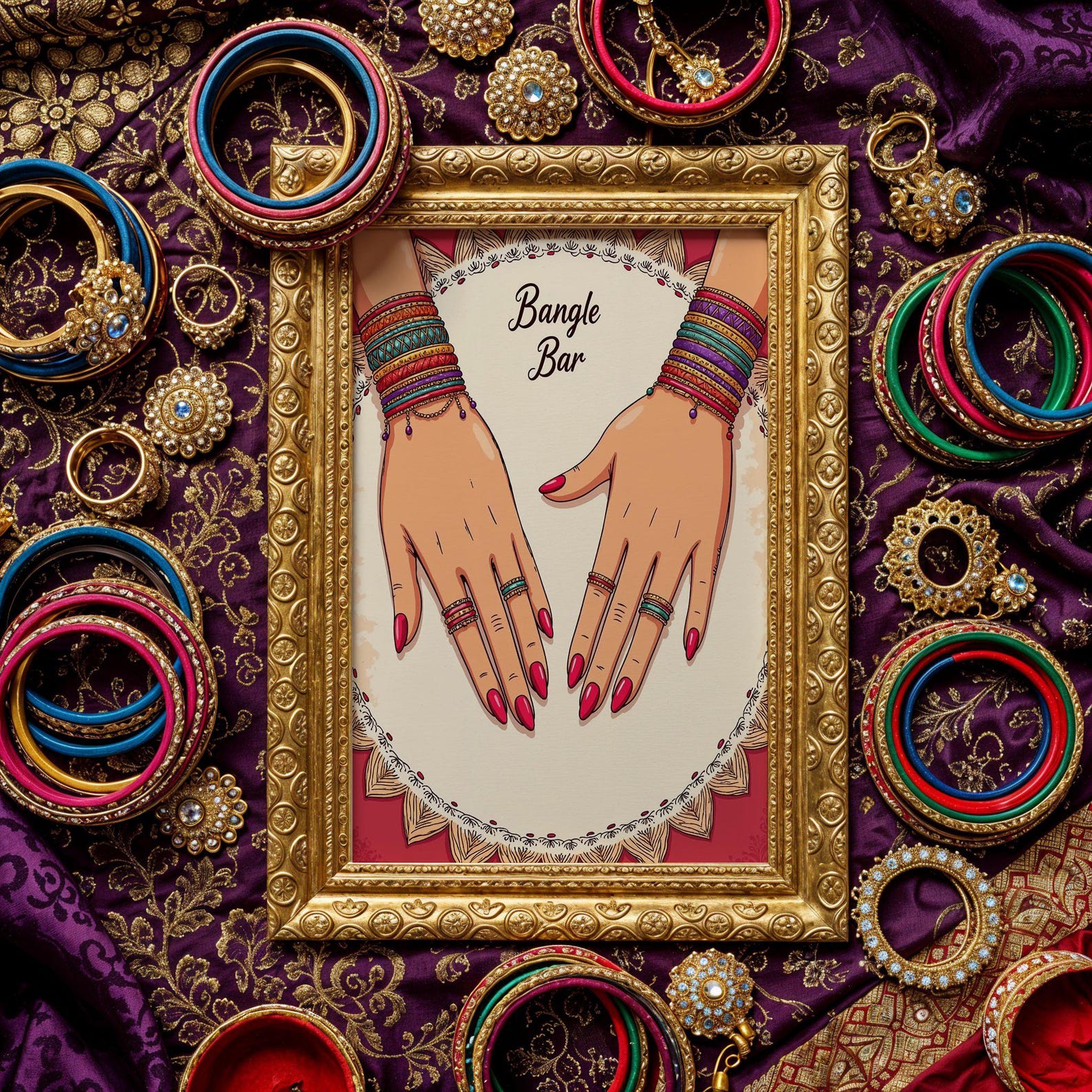 Bangle Bar Sign Bangle Station 010 | Mehndi Decor | Dholki Party Decor ...