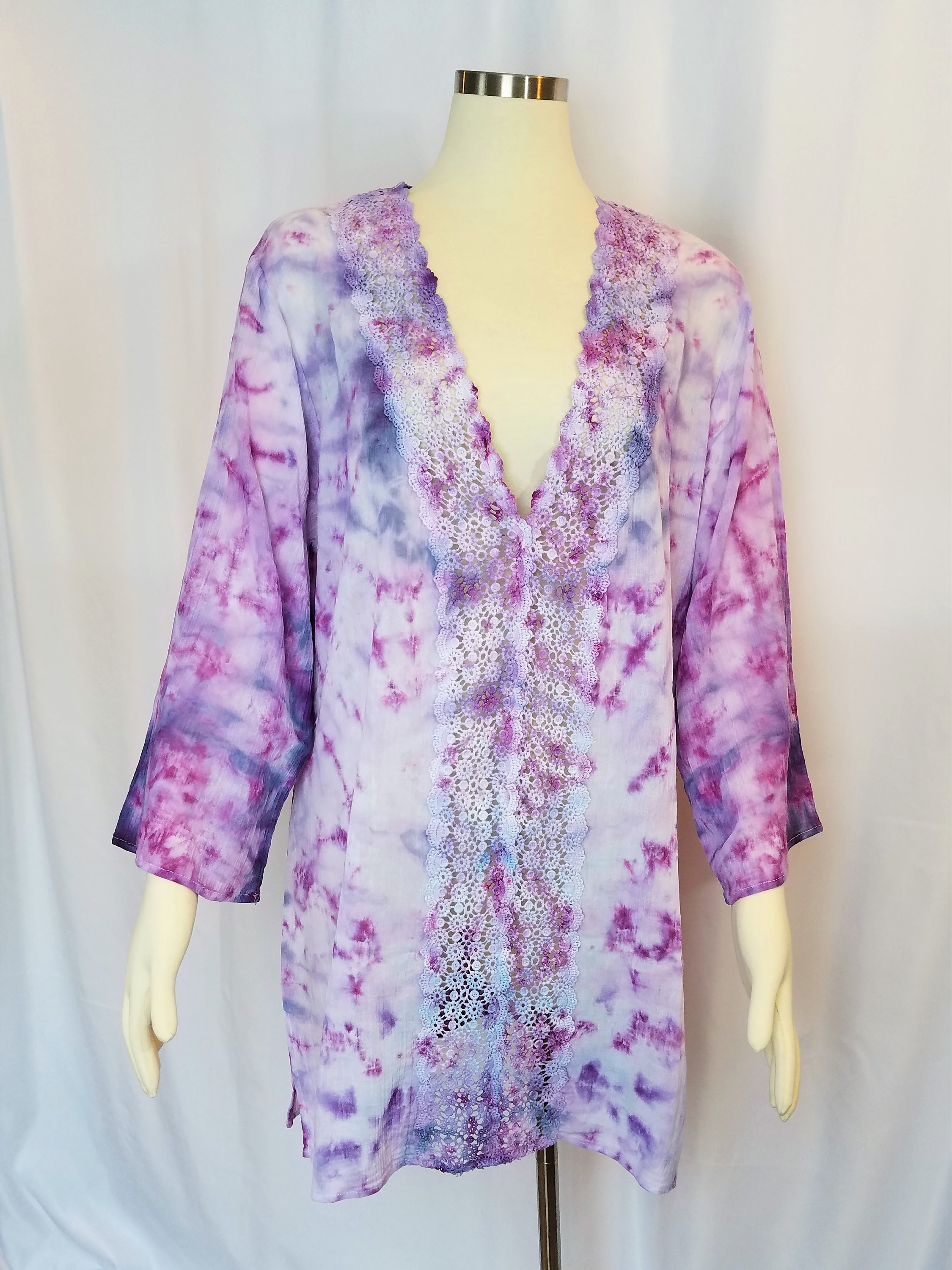 Tie Dye Cover Up - Size Medium to Large - Ice Dyed Cover Up - Beach ...