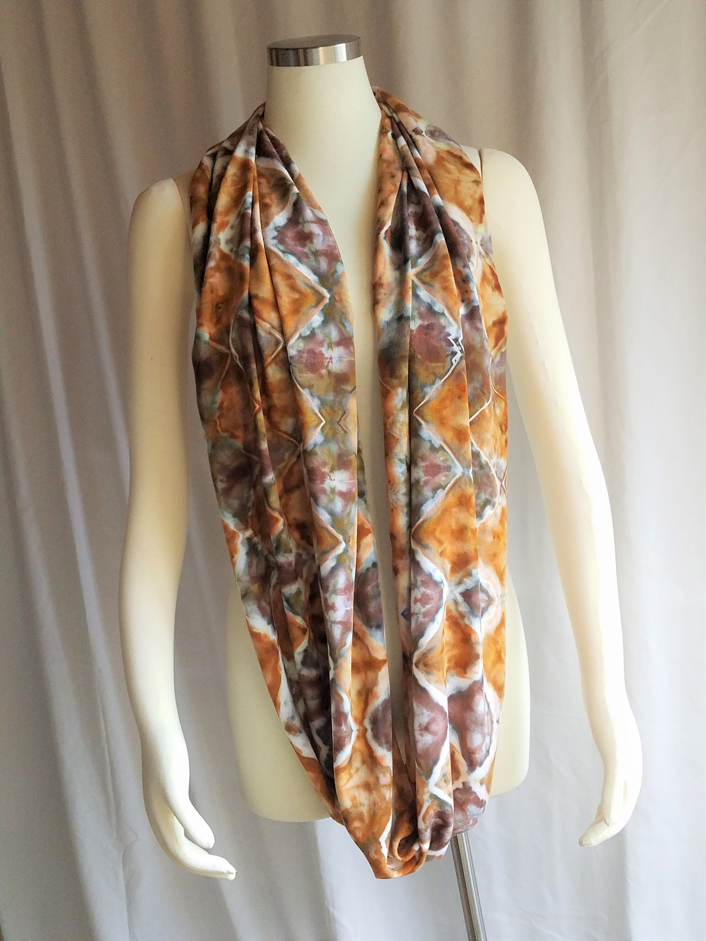 Infinity Scarf - Hand Dyed in Earth Tones