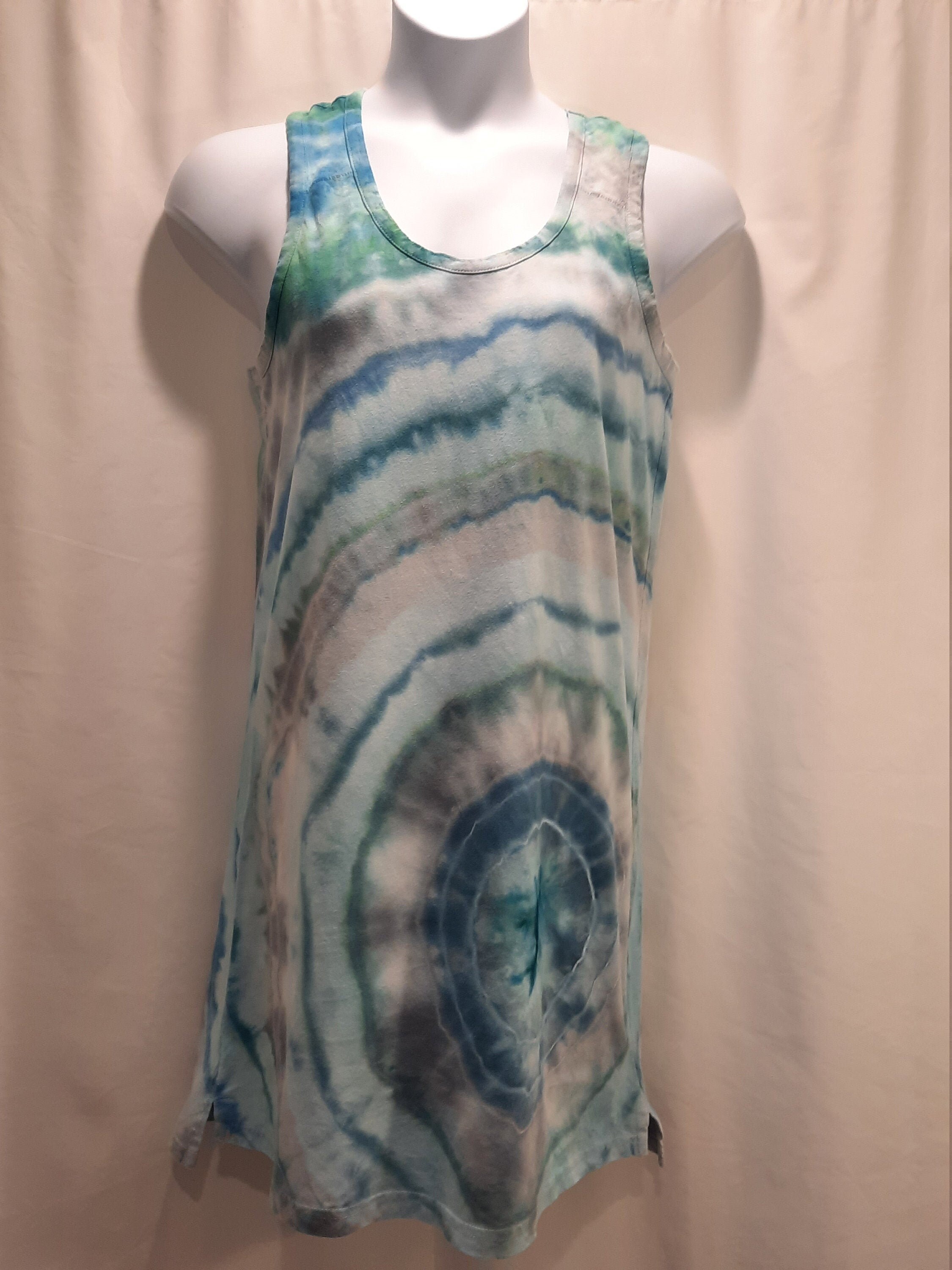 Size Large - Tie Dye Dress - Racerback -Cover Up - Ice Dye Tank Dress