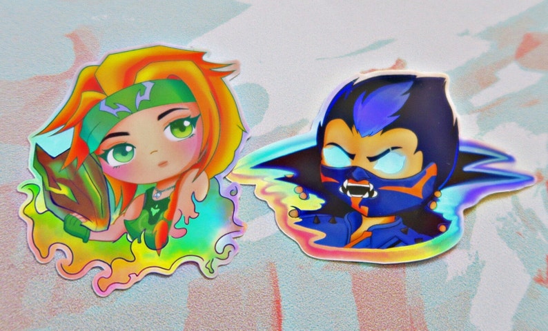 Holographic Valorant Stickers Yoru and Skye - Etsy