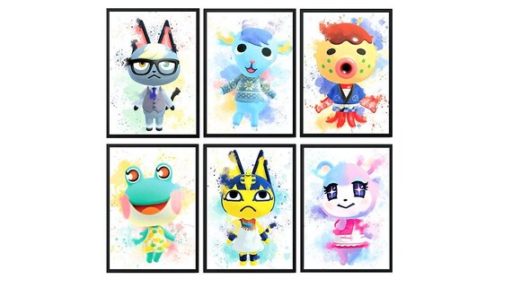 Animal Crossing Printable Wall Art ACNH Poster Watercolor 6 - Etsy