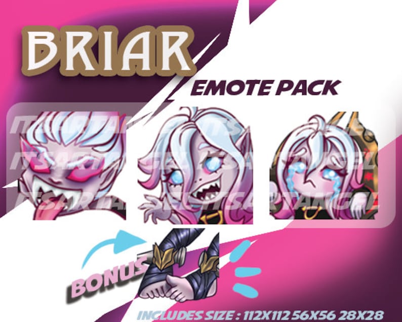 Briar Lol Twitch Emote Set , Briar League of Legends Emotes , Briar ...