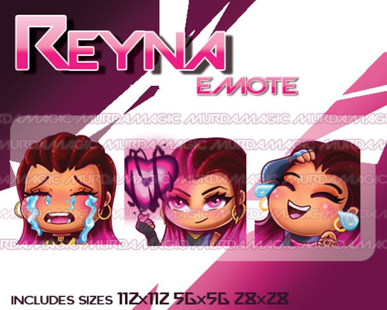 Reyna Valorant Twitch Emote Set , Reyna Valorant Emotes , Reyna Emote ...