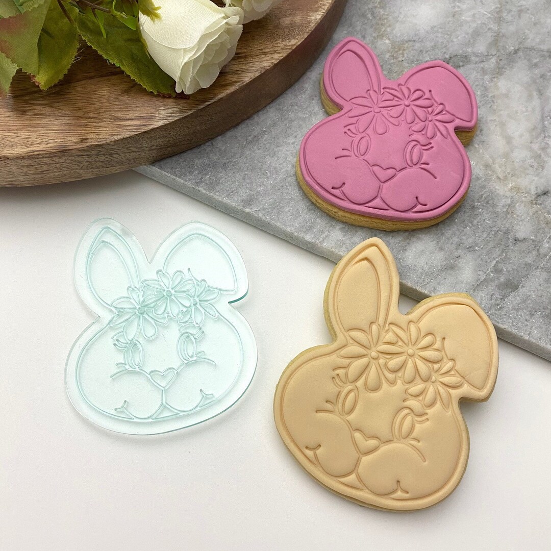 Embosser Stamp Rabbit Floppy Ear With Flowers Handmade - Etsy