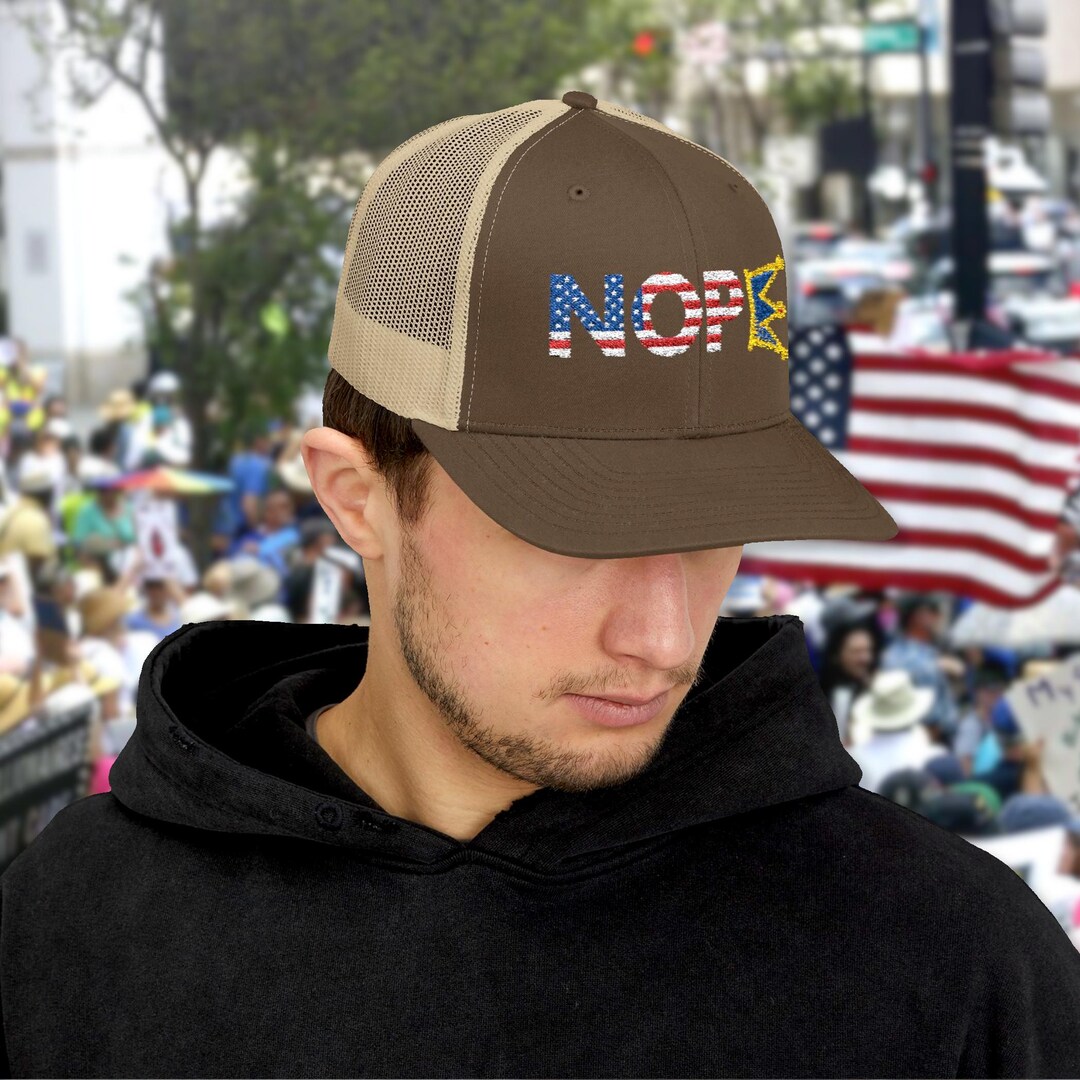 No Kings American Flag Trucker Hat. NOPE Pro Democracy Activism Patriot ...