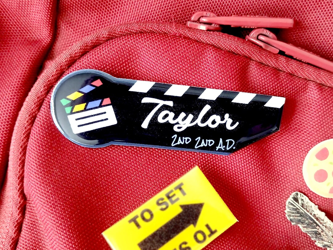 Personalized Cast & Crew Name Tag | Gift Pin or Magnet for Film Student ...