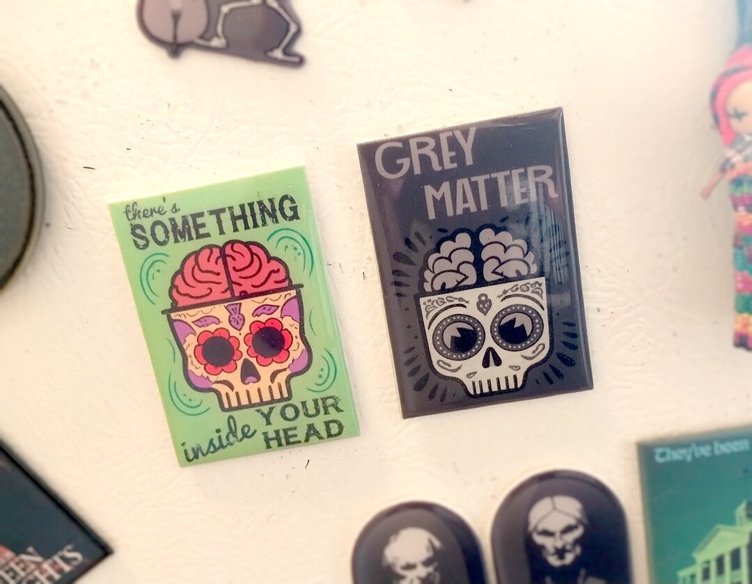 Sugar Skull Music Fan Fridge Magnets Handmade Poster Style MAGNET With ...