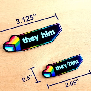 Personalized Pronouns Name Tag | Custom LGBTQ Pride Identity and ...