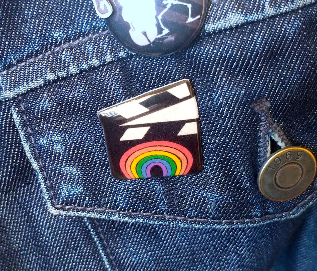 Rainbow Clapper Board Pin. Pride Gift for Queer LGBTQ Cast and Crew ...
