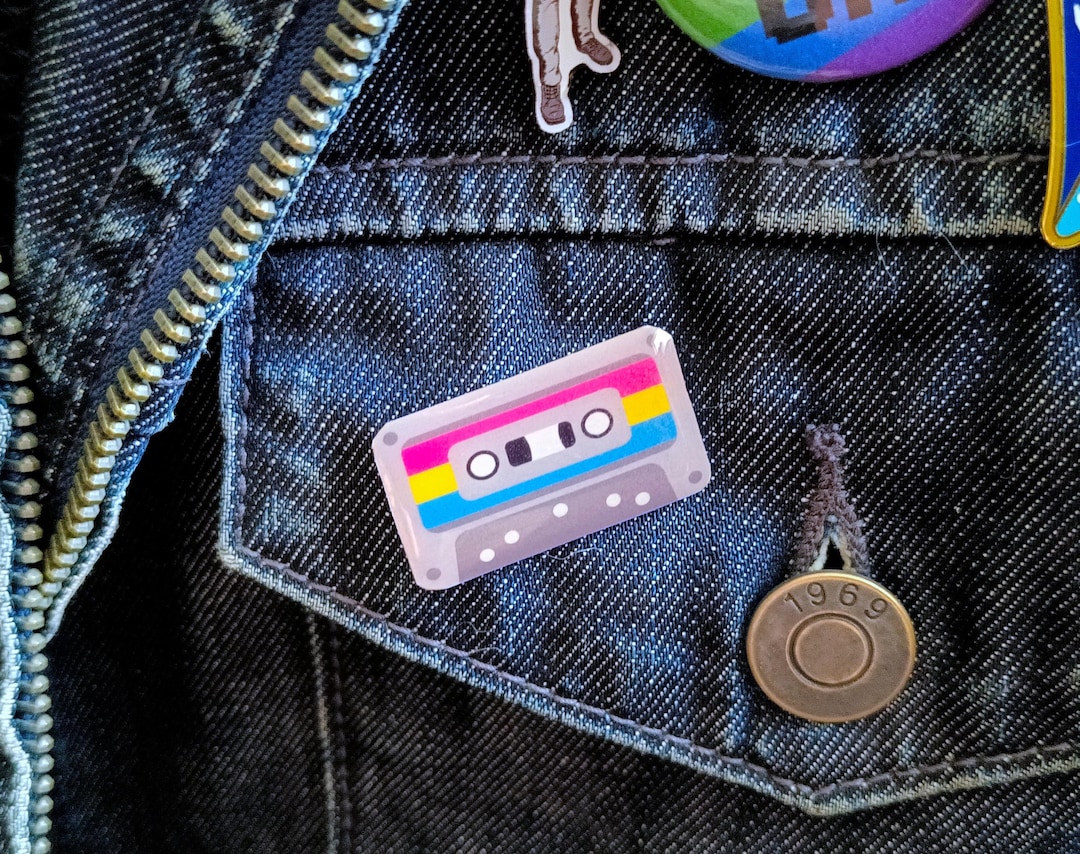 Pan Pride Cassette Pin. Cute Retro Handmade Charm Pin or Fridge Magnet ...