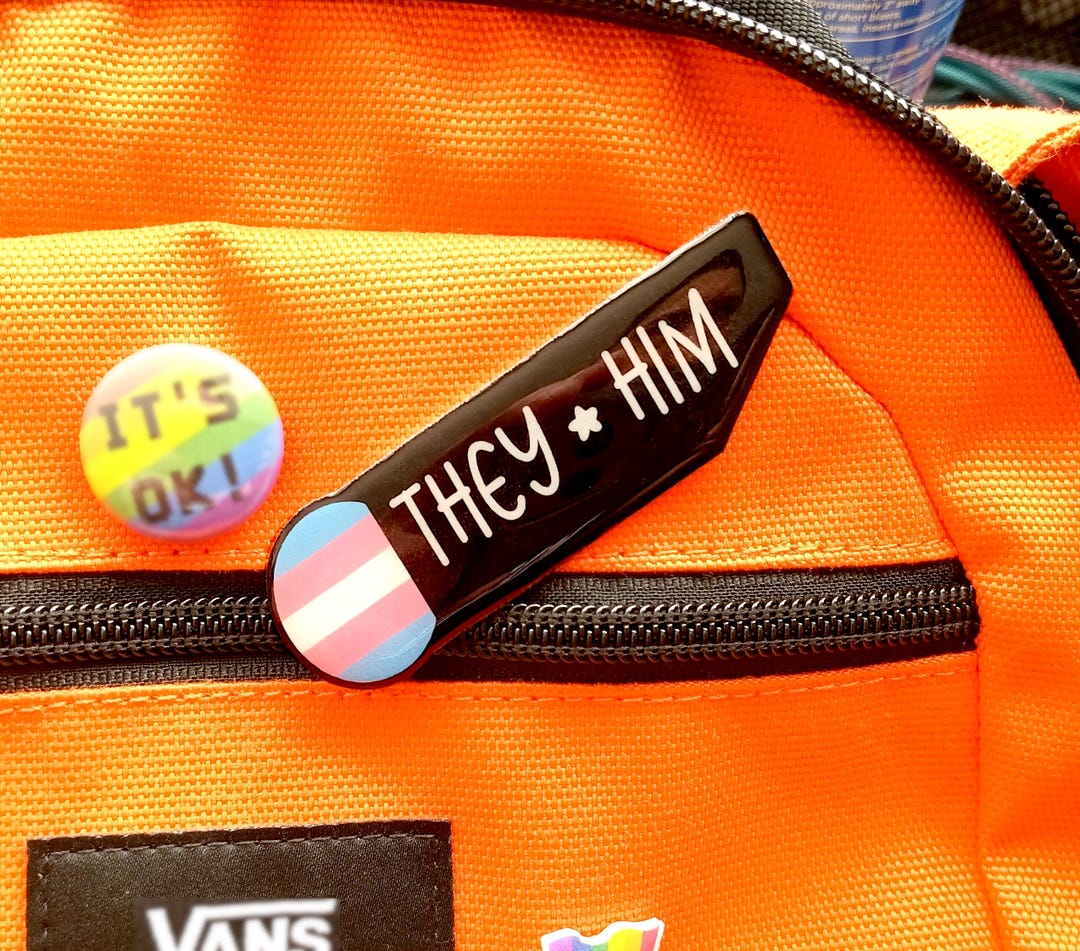 Custom Any Pronouns Tag. LGBTQIA+ Gender Identity or Orientation Pin ...