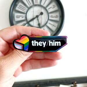 Personalized Pronouns Name Tag | Custom LGBTQ Pride Identity and ...