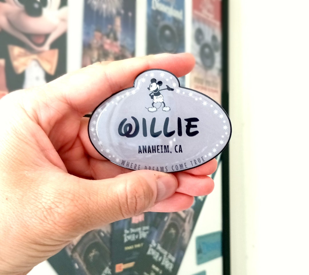 Custom Steamboat Willie Name Tag. Handmade Cast Member Inspired Theme ...