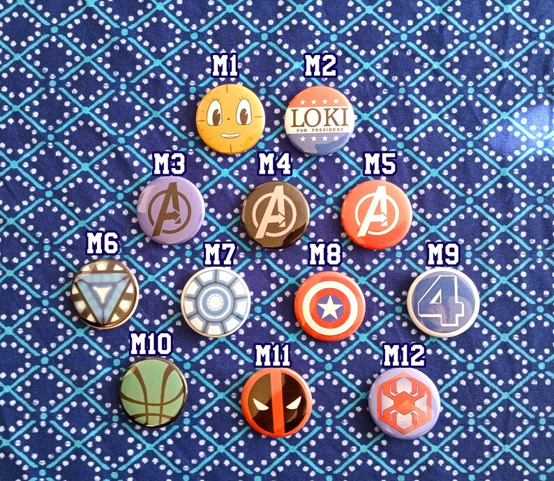 Classic Heroes Comic Logos Button Lot. 1” or 1.5 Inch Hand-pressed ...
