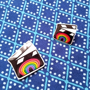 Rainbow Clapper Board Pin. Pride Gift for Queer LGBTQ Cast and Crew ...