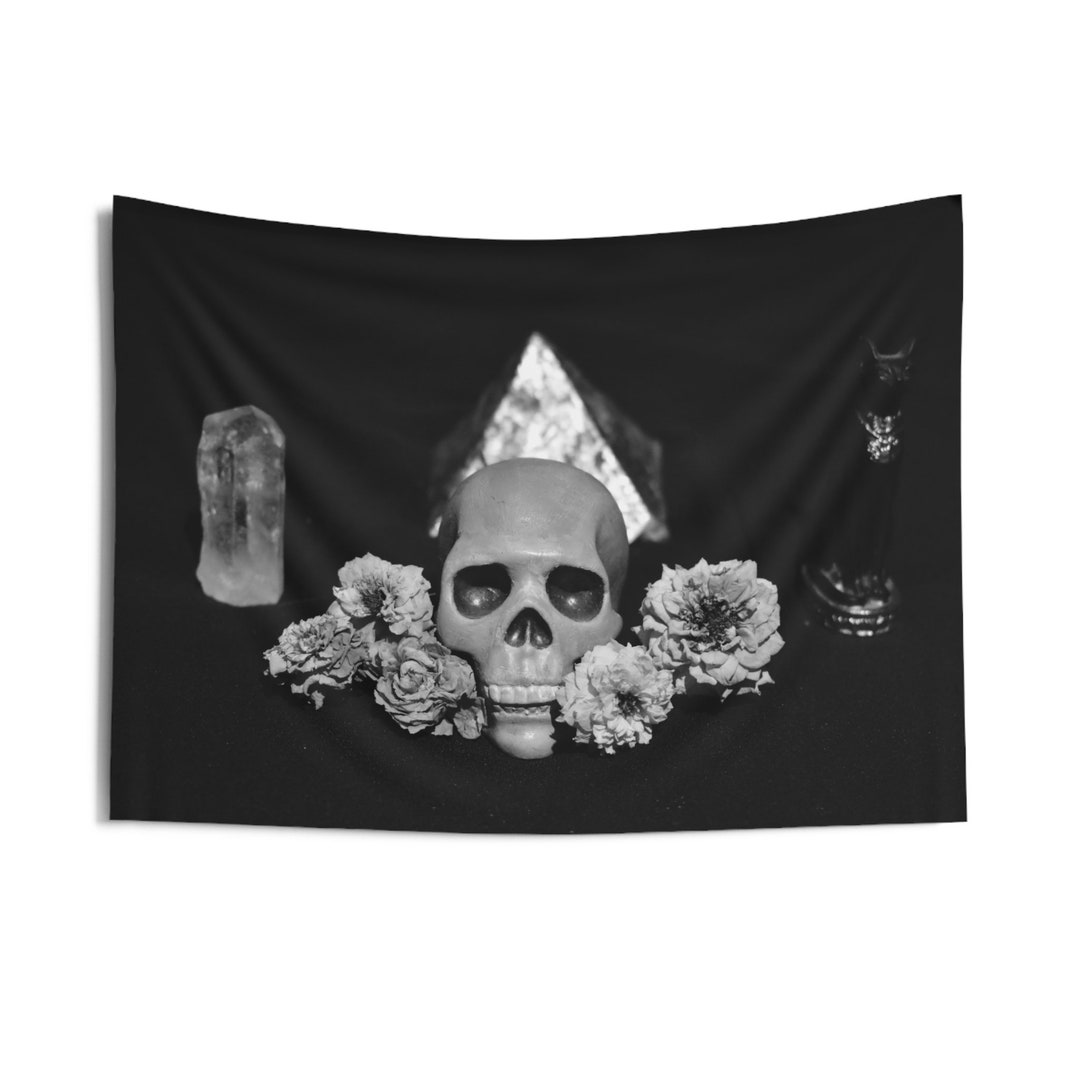 Ancient Egyptian Bastet Pyramid Skull Rose Flowers Indoor Wall - Etsy ...