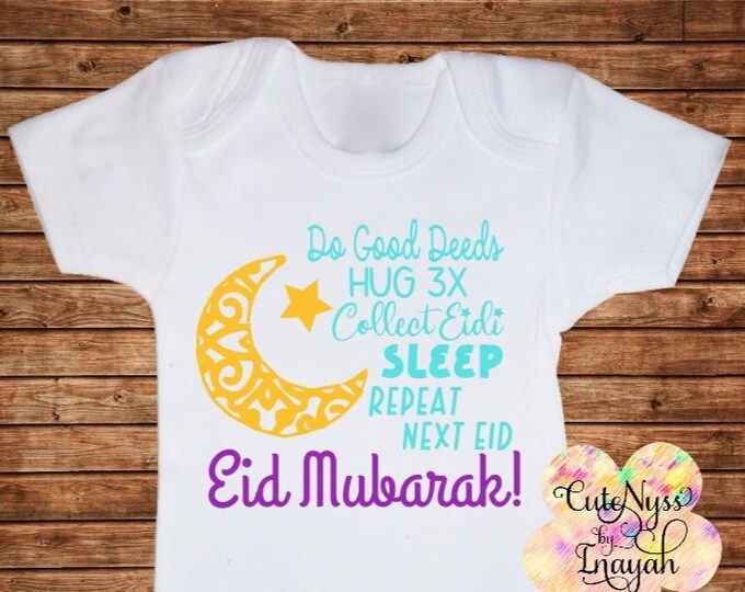 Funny Eid Baby Outfit, Baby's 1st Eid, Eid Mubarak, Eid Ul Fitr, Eid Ul ...