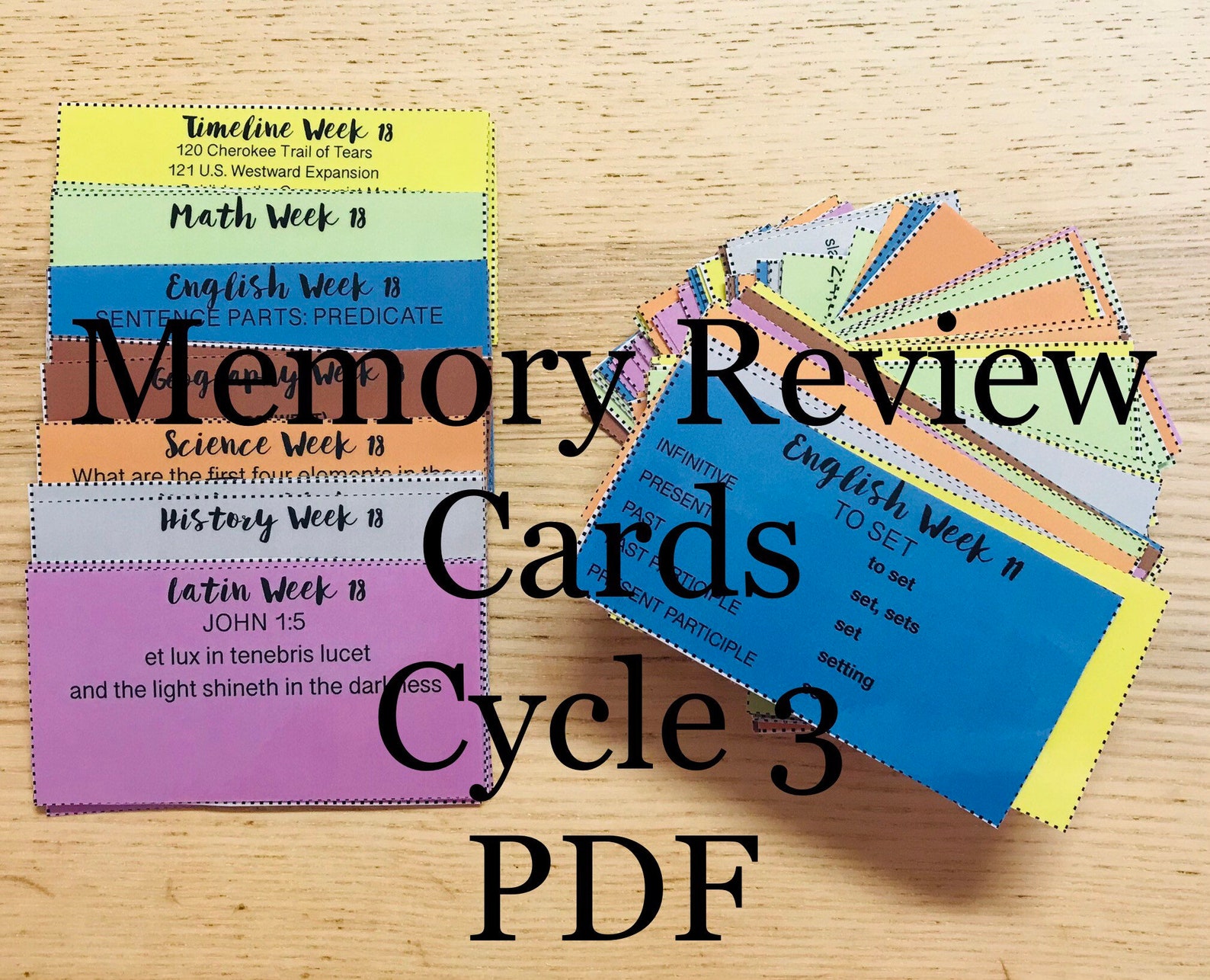 Cycle 3 Memory review cards PDF | Etsy