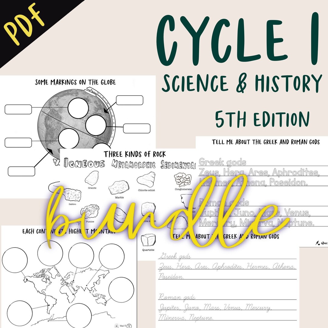CC Cycle 1 Science & History - Booklet Bundle - *PDF* - Etsy