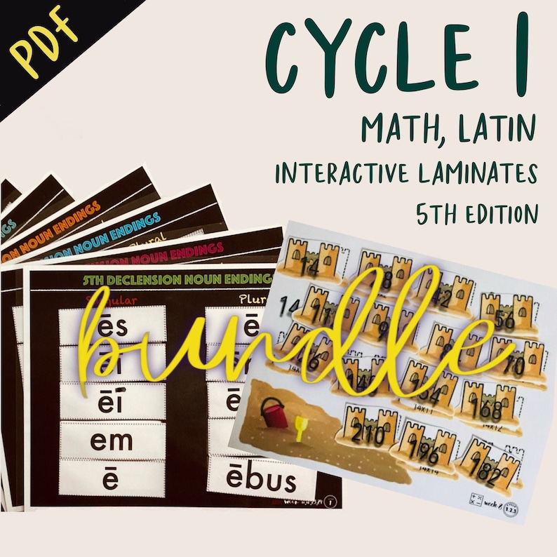 CC Cycle 1 - Math, Latin, Interactive Laminates - *bundle PDF* - Etsy