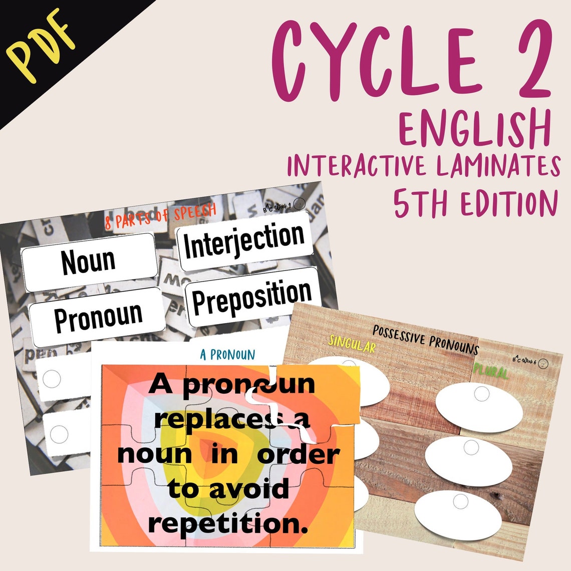 CC Cycle 2 English Interactive Laminates PDF - Etsy