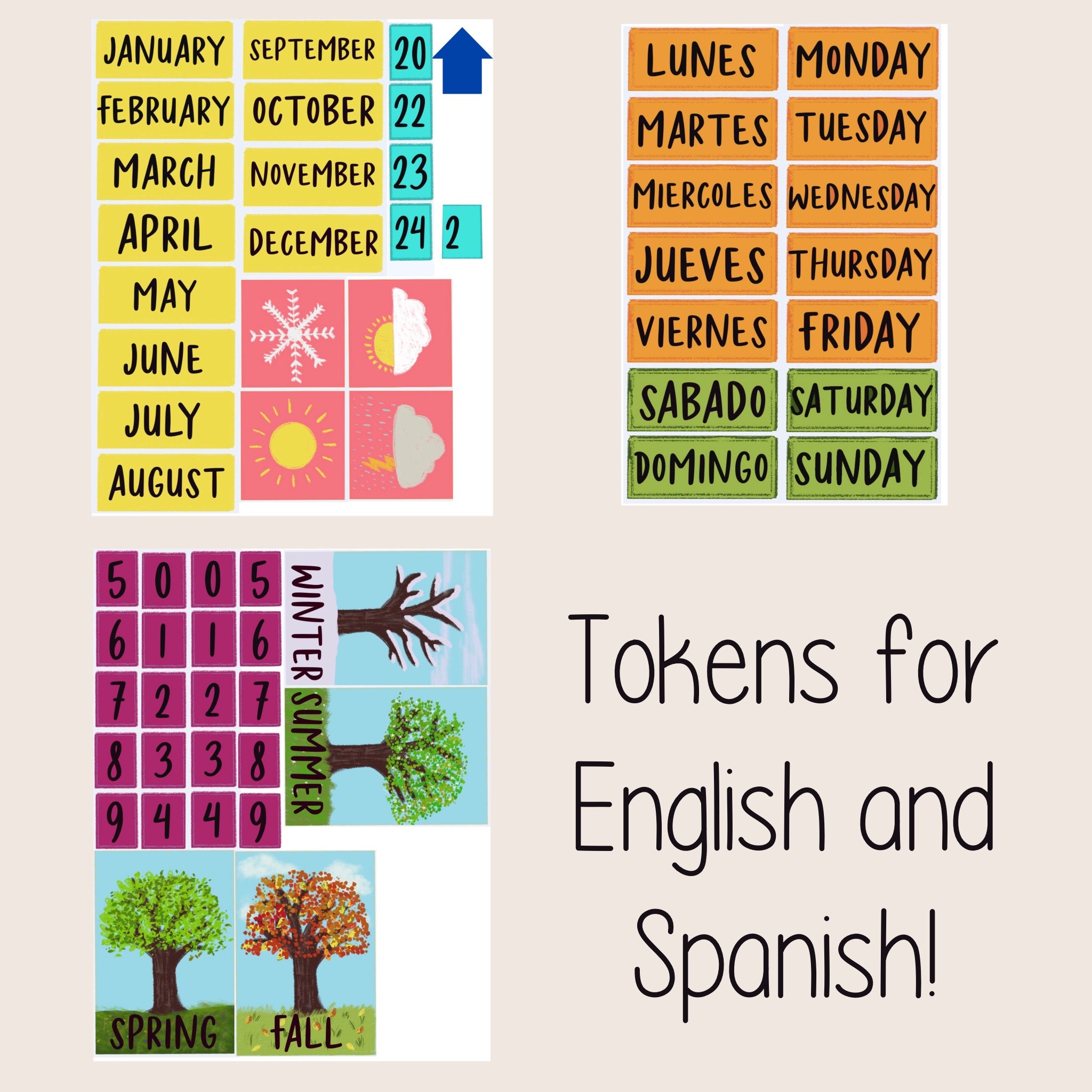 Interactive Calendar - Bilingual - English and Spanish Versions - Busy ...