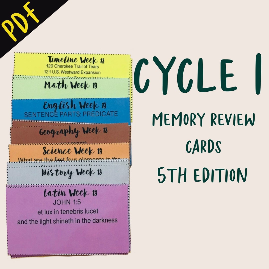 CC Cycle 1 - Memory Review Cards - PDF - Etsy