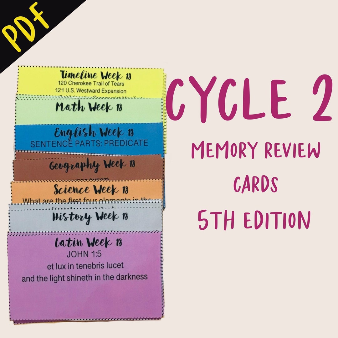CC Cycle 2 - Memory Review Cards - *PDF* - Etsy